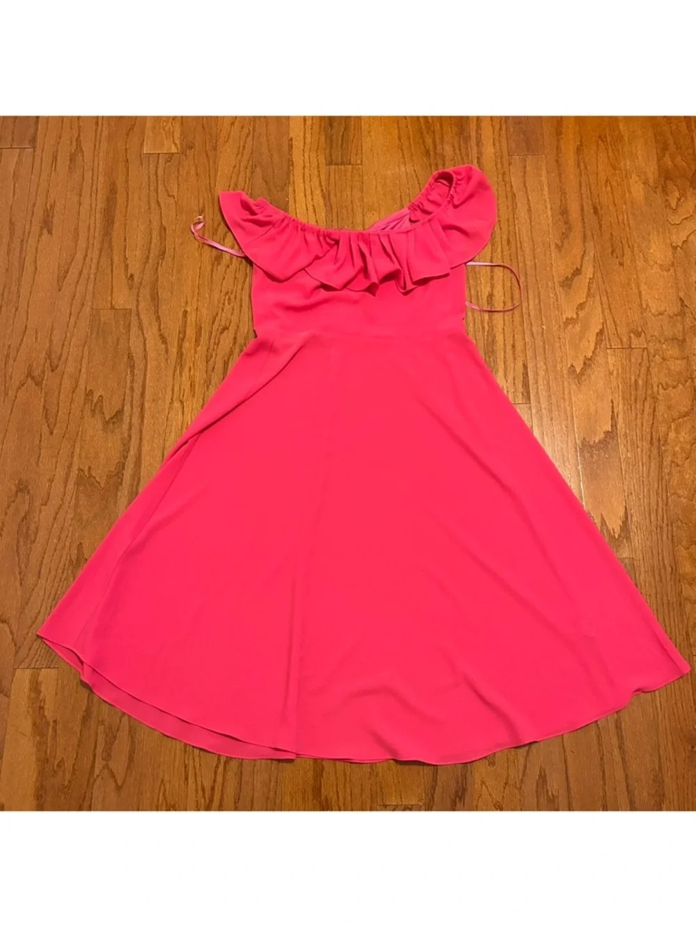 Betsey Johnson | Dresses | Betsey Johnson Hot Pink Ruffle Dress Fit ...